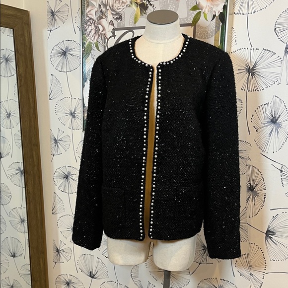 Talbots | Jackets & Coats | Talbots Nwt Elegant Black Tweed Jacket With ...